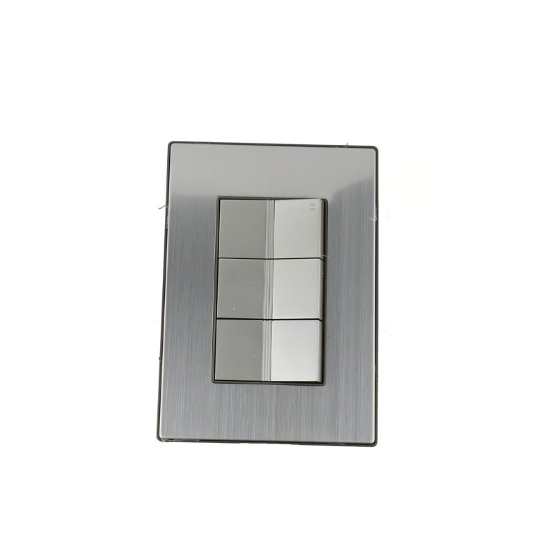 Placa Inox 2 Apagadores 1 Apag Escalera