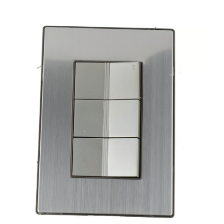 Placa Inox 2 Apagadores 1 Apag Escalera