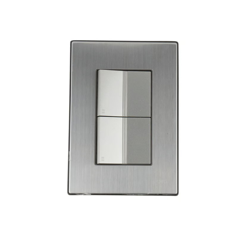 Placa Inox Con 2 Apagadores De Escalera