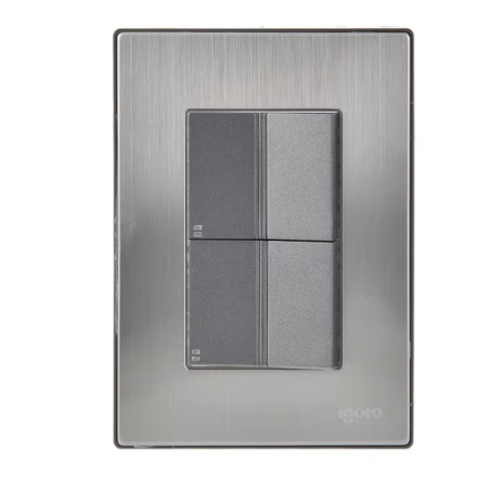 Placa Inox Con 2 Apagadores De Escalera
