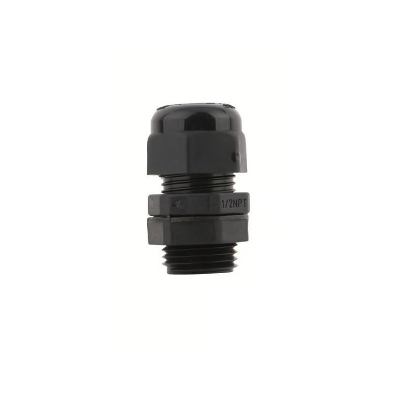 Conector glandula nylon negro cuerda 1/2"